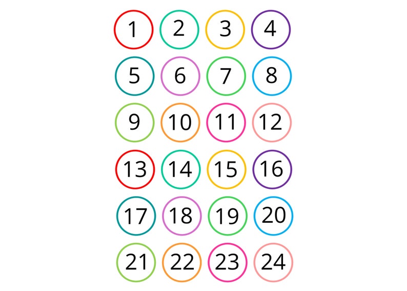 Small Number Tags, Printable Circle Number Labels, Book Bin Labels ...
