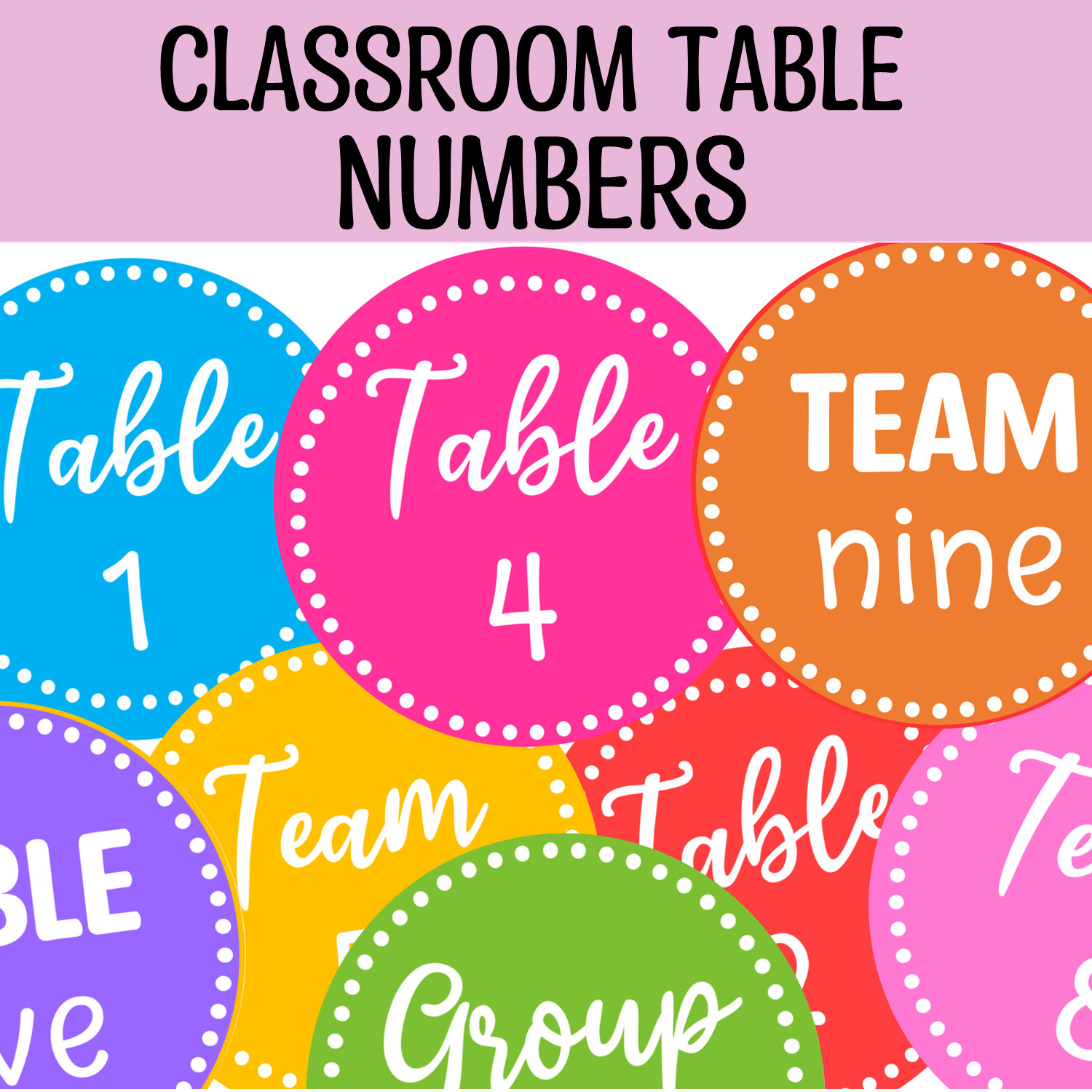 Bright Colors Classroom Table, Team and Group Labels, Editable - Etsy