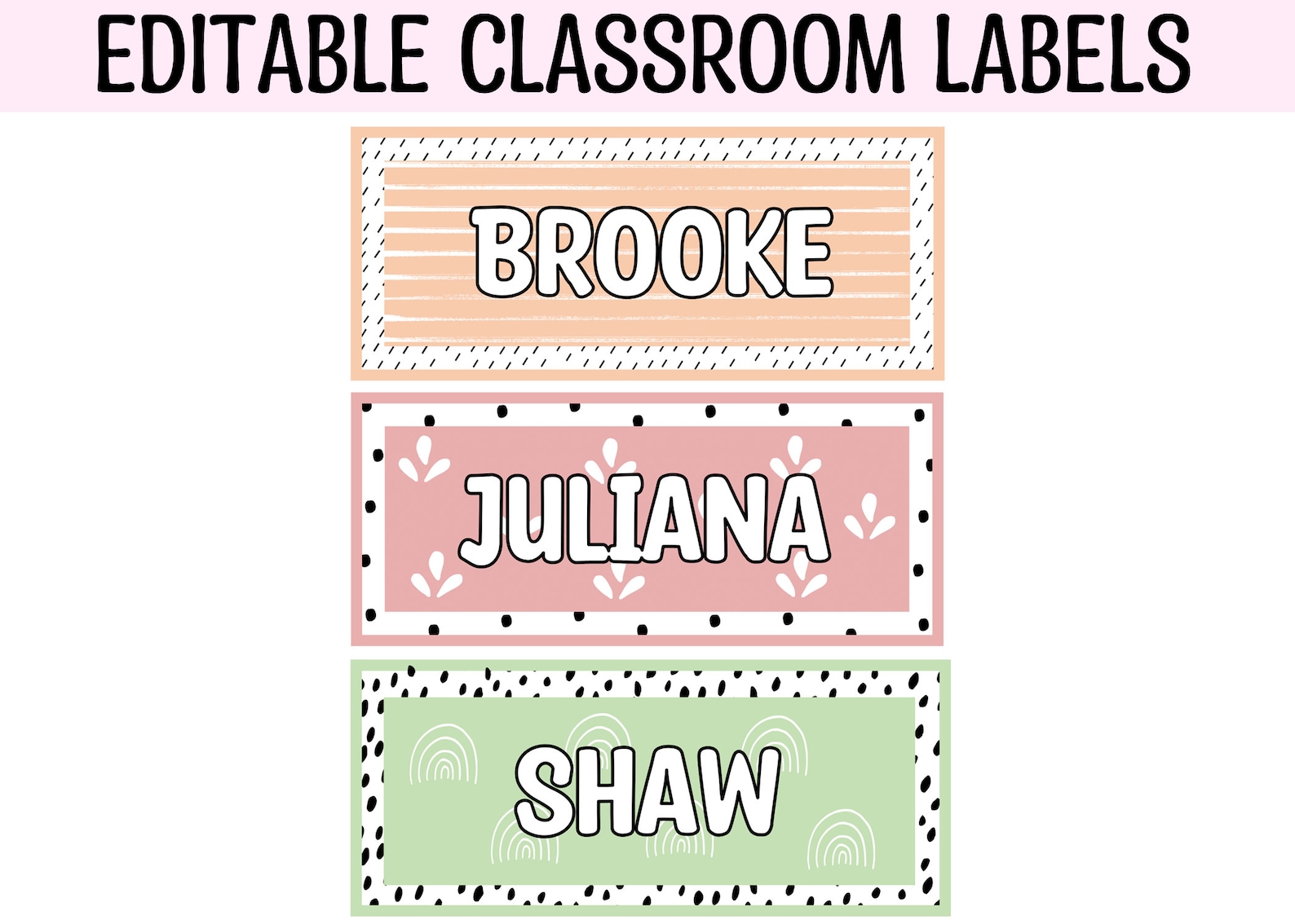 Classroom Labels, Student Name Tags, Name Tags, Pastel Colors Name ...