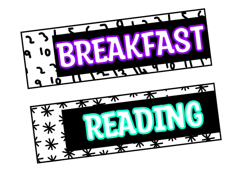 Classroom Labels, Black and White Classroom Labels for Kids, Student ... Classroom Labels, Black and White Classroom Labels for Kids, Student ...