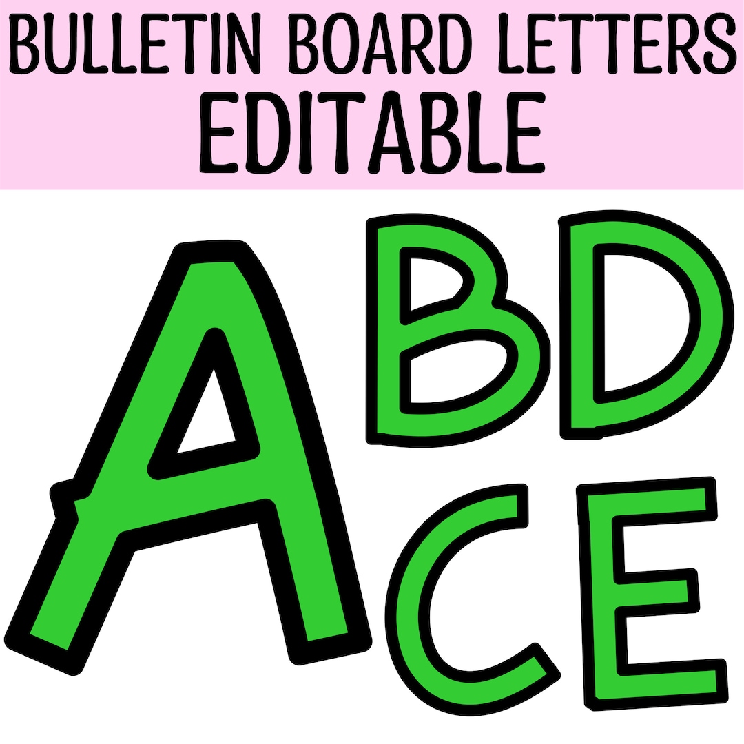 Printable Green Bulletin Board Large Alphabet Letters, Alphabet Letters ...