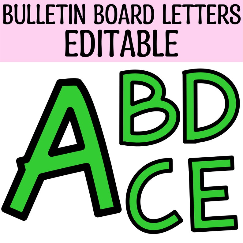 Printable Green Bulletin Board Large Alphabet Letters, Alphabet Letters ...