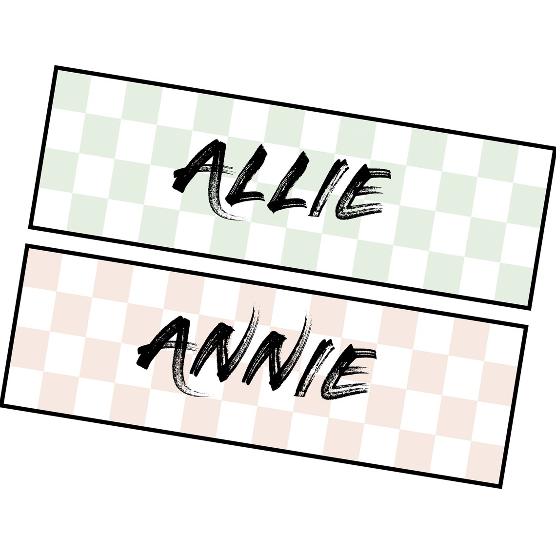 Printable Checkered Student Name Labels, Editable Classroom Labels ...