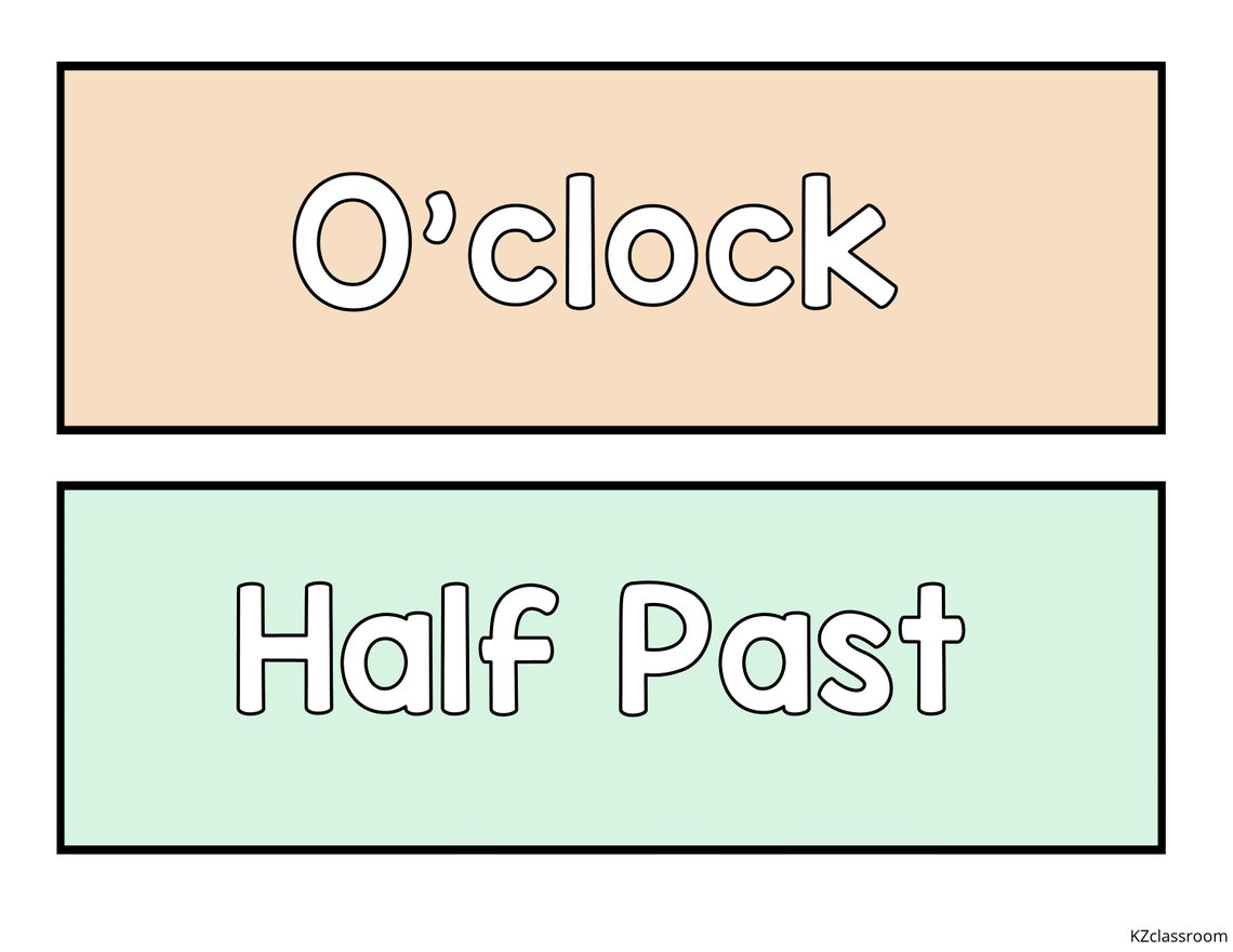 Printable Calm Color Clock Numbers, Clock Numbers Wall Display ...