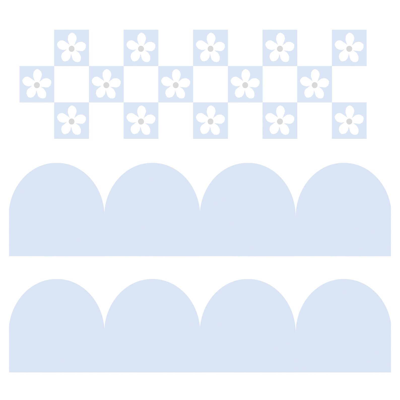 Printable Boho Checkered Bulletin Board Borders, Scalloped Classroom ...