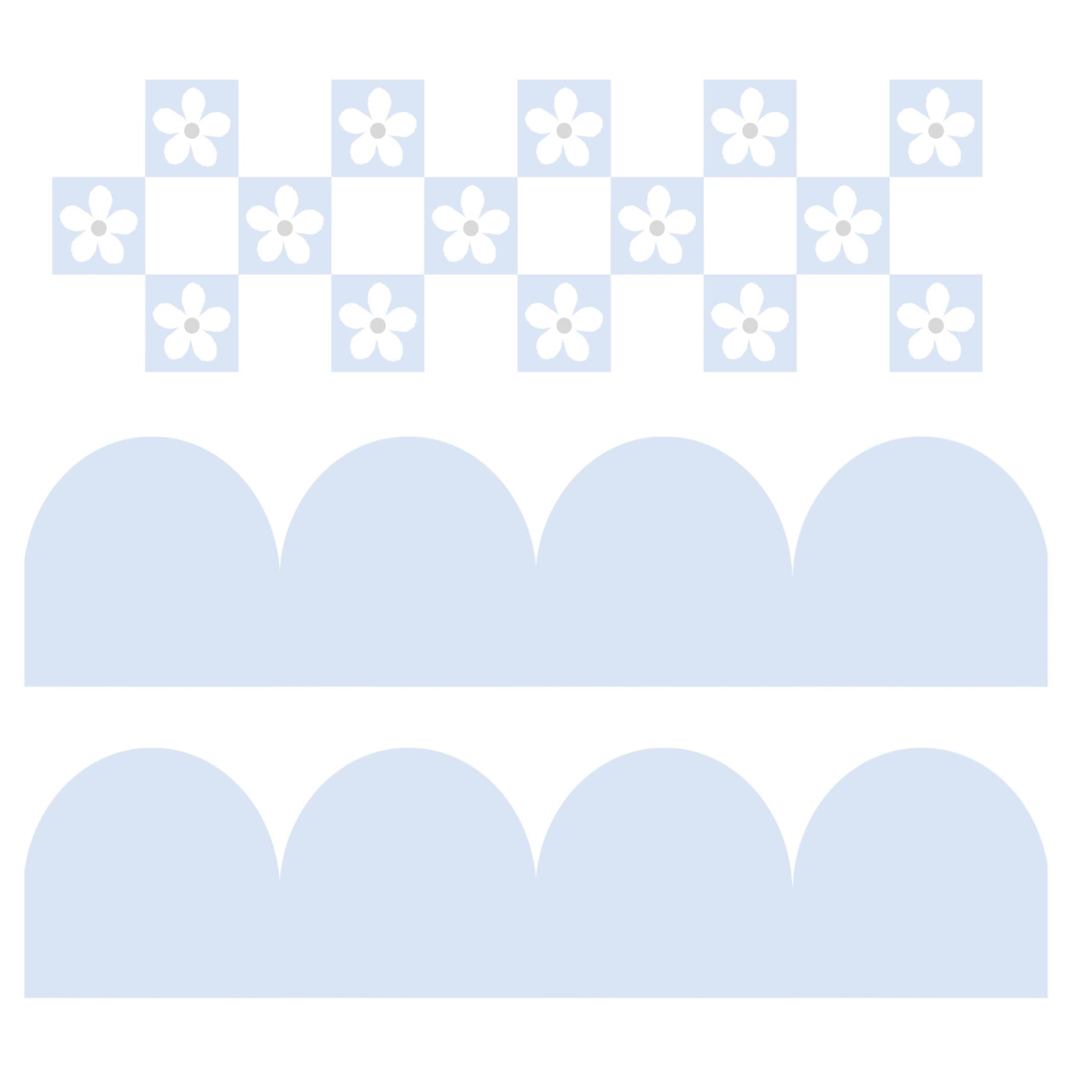 Printable Boho Checkered Bulletin Board Borders, Scalloped Classroom ...