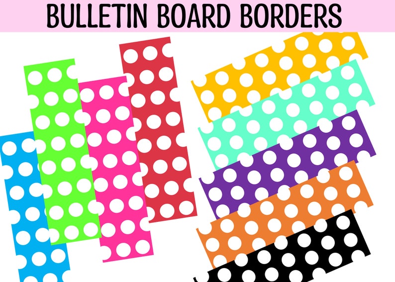 Printable Bright Polka Dots Borders Polka Dots Classroom - Etsy