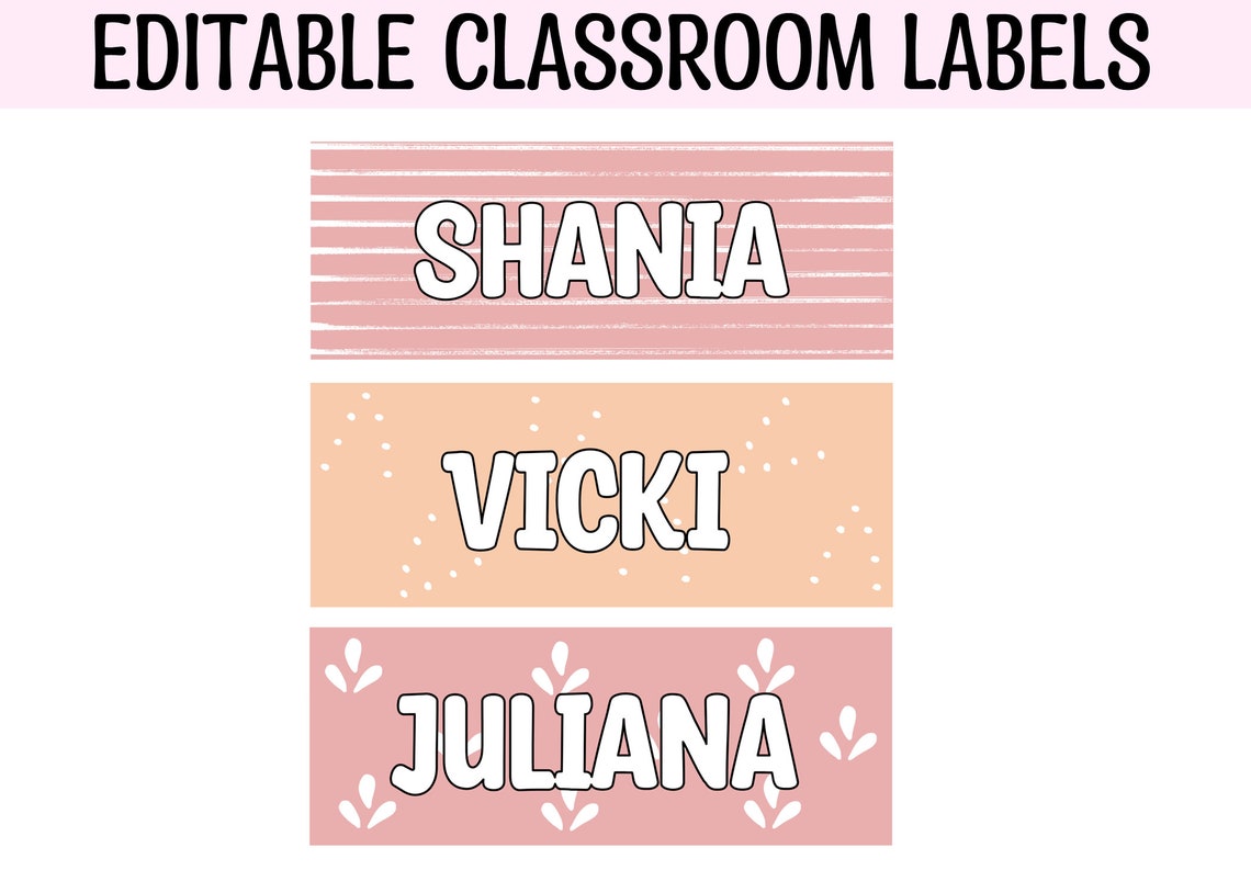 Student Name Labels, Pastel Color Name Tags, Student Cubby Name Plates ...