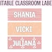 Student Name Labels, Pastel Color Name Tags, Student Cubby Name Plates ...