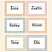 Printable Boho Spotty Student Name Labels, Classroom Labels, Nursery ...