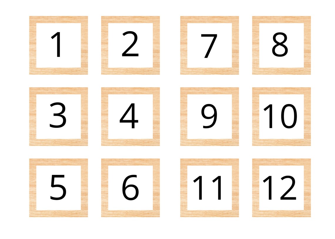 Printable Classroom Calendar Numbers Square Number Cards - Etsy Canada
