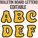 Printable Yellow Spotty Bulletin Board Letters Wall Display, Large ...