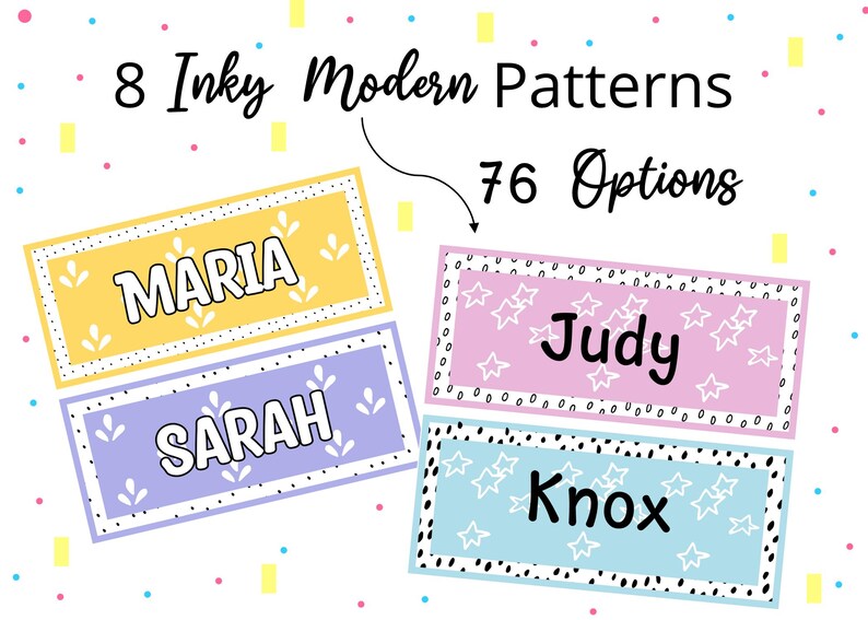 Classroom Labels, Student Name Tags, Back to School Colorful Name ...