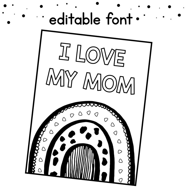 Printable Rainbow Theme Mother's Day Coloring Pages, Editable Coloring ...
