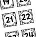 Printable Black and White Number Labels, Calendar Number Labels ...