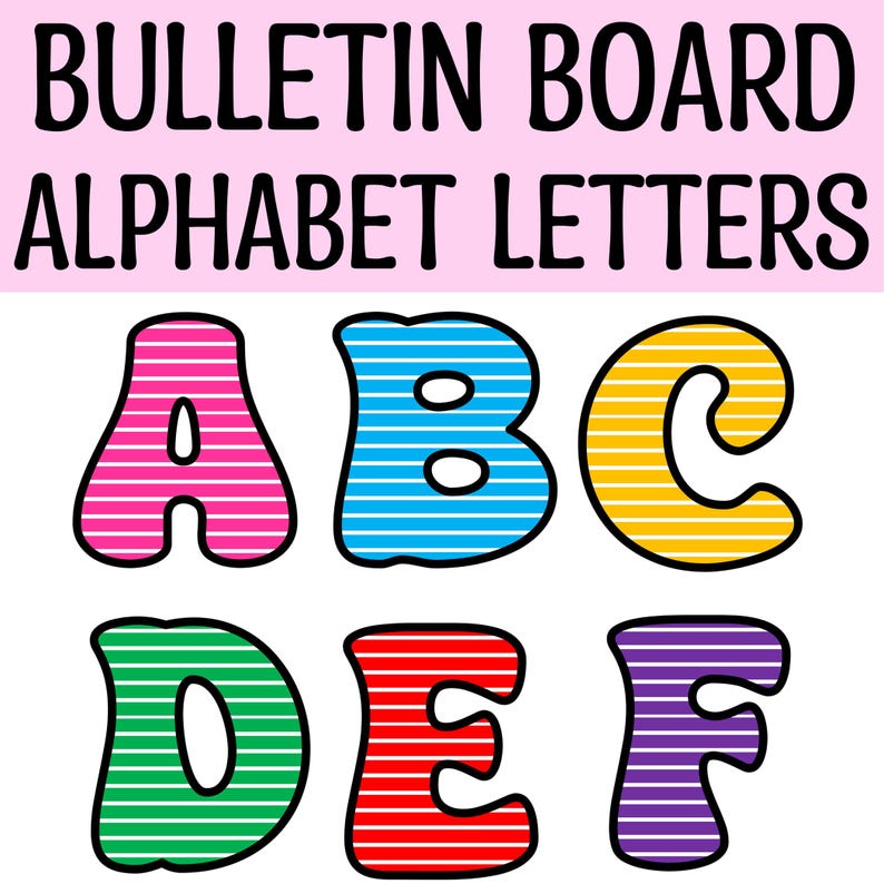 Back to School Bright Bulletin Board Letters for Wall Decor, Printable ...
