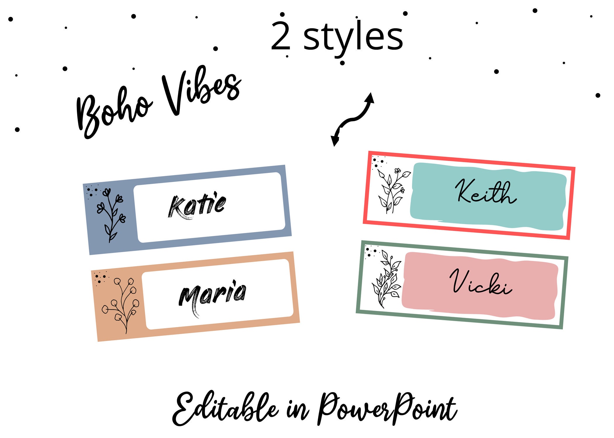 Printable Classroom Labels, Student Name Cards, Bright Name Labels ...