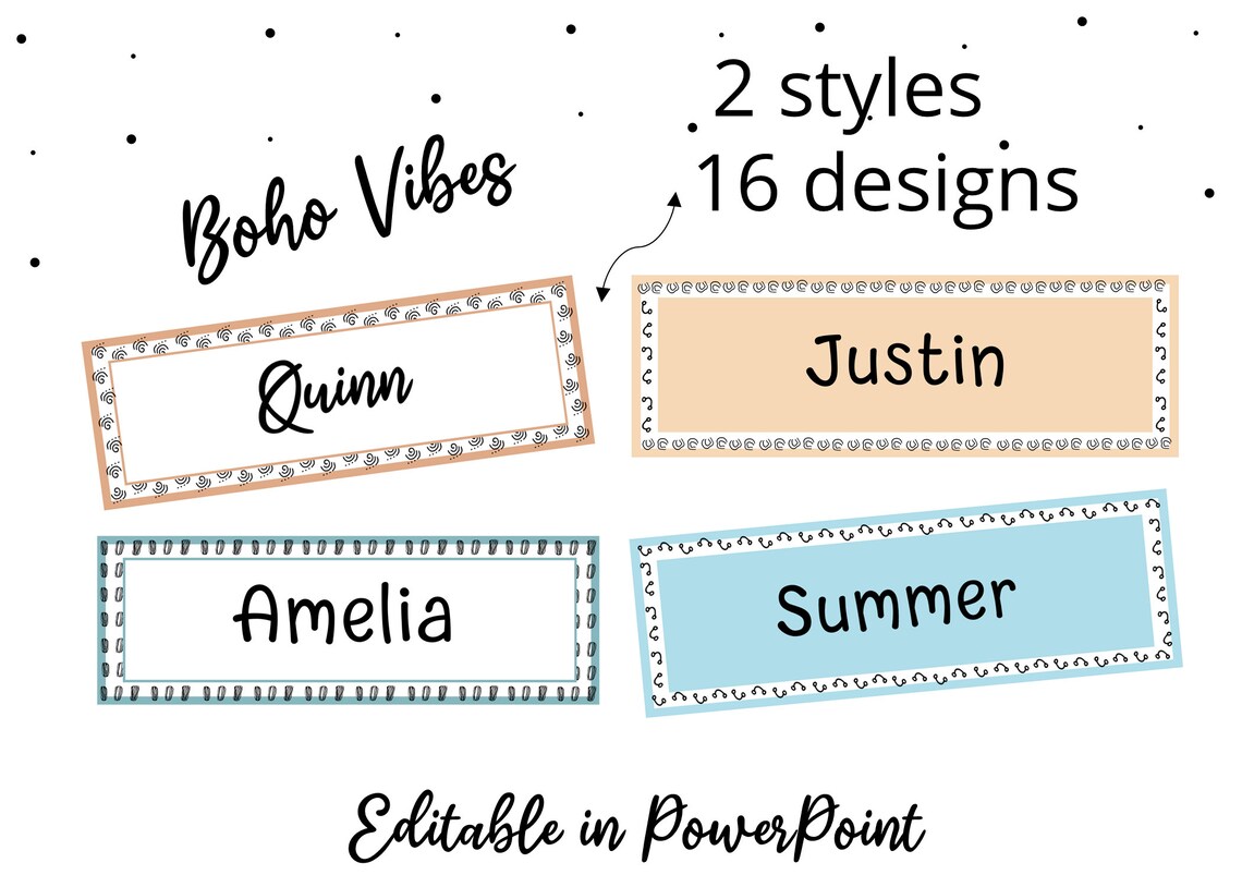 Boho Classroom Labels, Student Name Tags, Back to School Labels ...