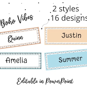 Boho Classroom Labels, Student Name Tags, Back to School Labels ...