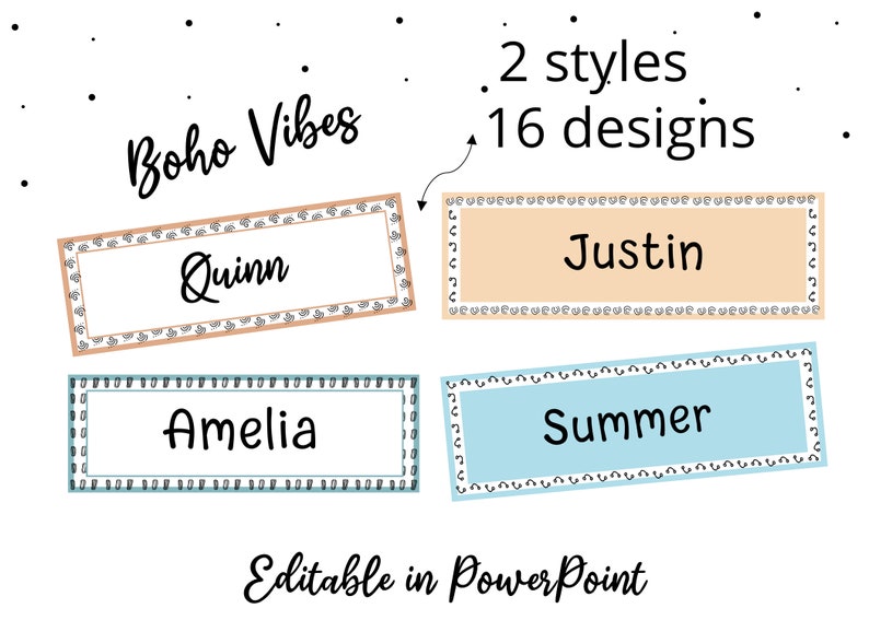 Boho Classroom Labels, Student Name Tags, Back to School Labels ...