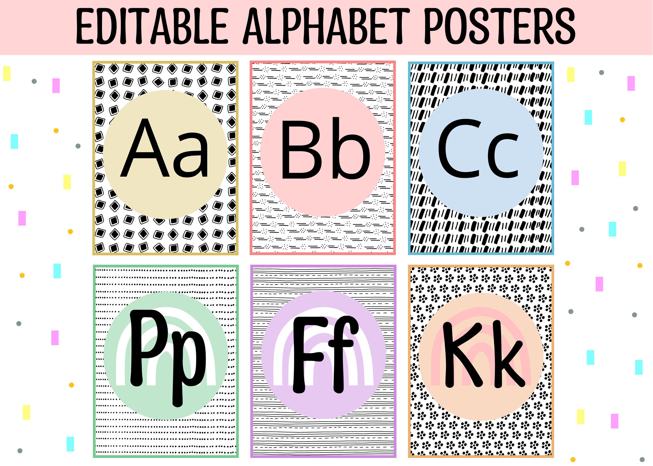 Carteles del alfabeto del aula carteles del alfabeto - Etsy México