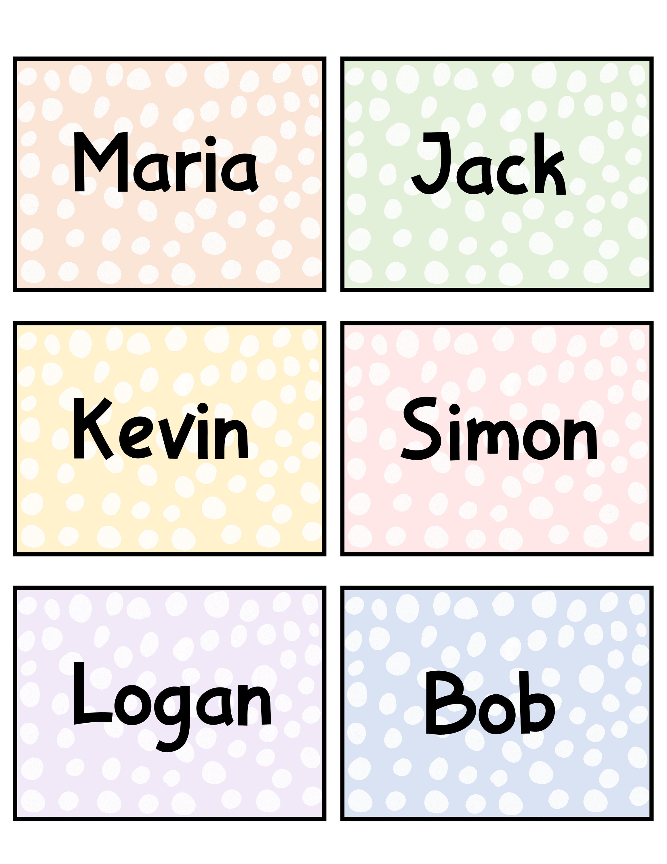 Spotty Pastel Editable Name Labels, Cubby, Book Bins (PDF & PPTX) - Etsy
