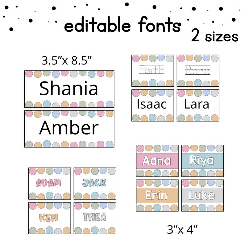 Pastel Student Name Labels, Bright Classroom Labels, Boho Name Posters ...