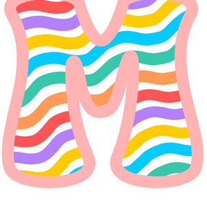 Printable Wavy Pattern Bulletin Board Letters, Funky Large Alphabet ...