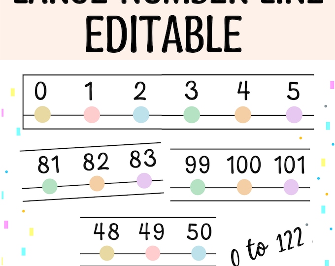 Large Number Line, Black and White Number Line Wall Display, Editable ...
