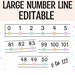 Printable Large Number Line, Pastel Colors Number Line, Number Line ...