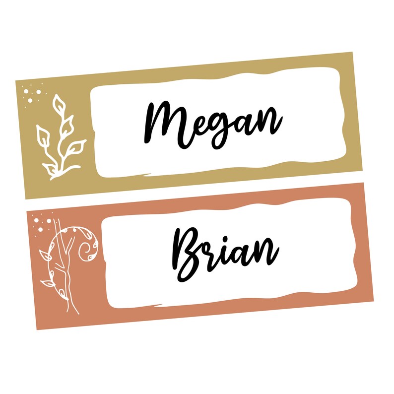 Printable Botanical Student Name Labels, Classroom Labels, Student Name ...