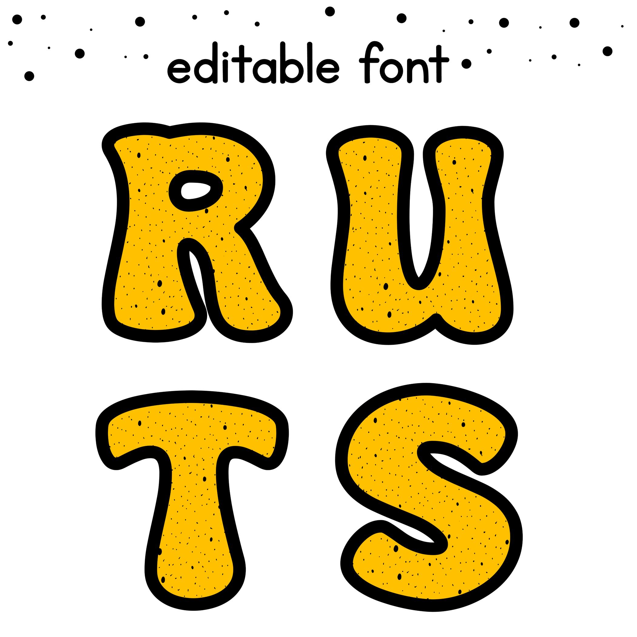 Printable Yellow Spotty Bulletin Board Letters Wall Display, Large ...