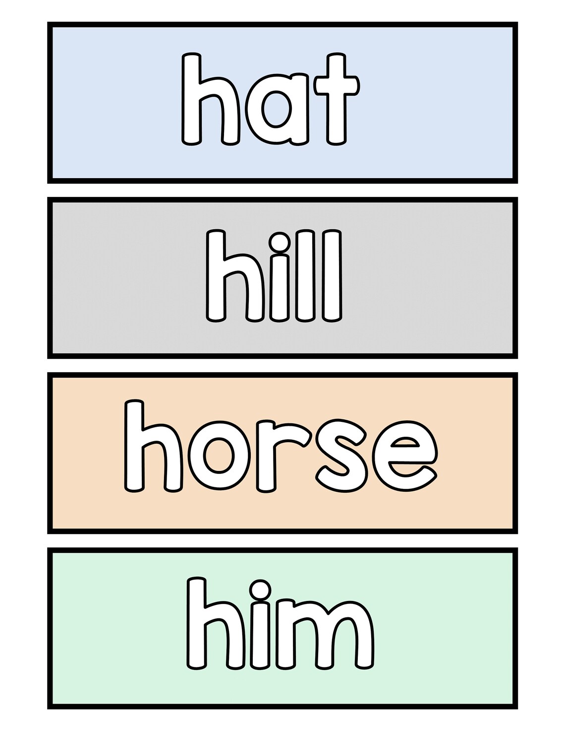 Printable Calm Colors Word Wall Labels, Word Wall Banners, Alphabet ...