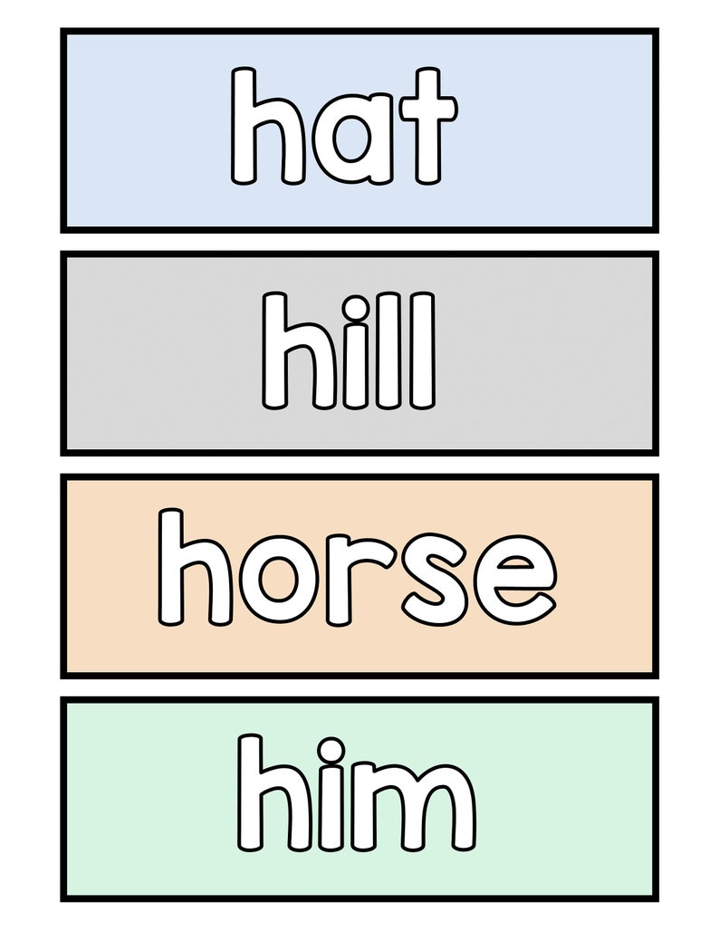Printable Calm Colors Word Wall Labels, Word Wall Banners, Alphabet ...