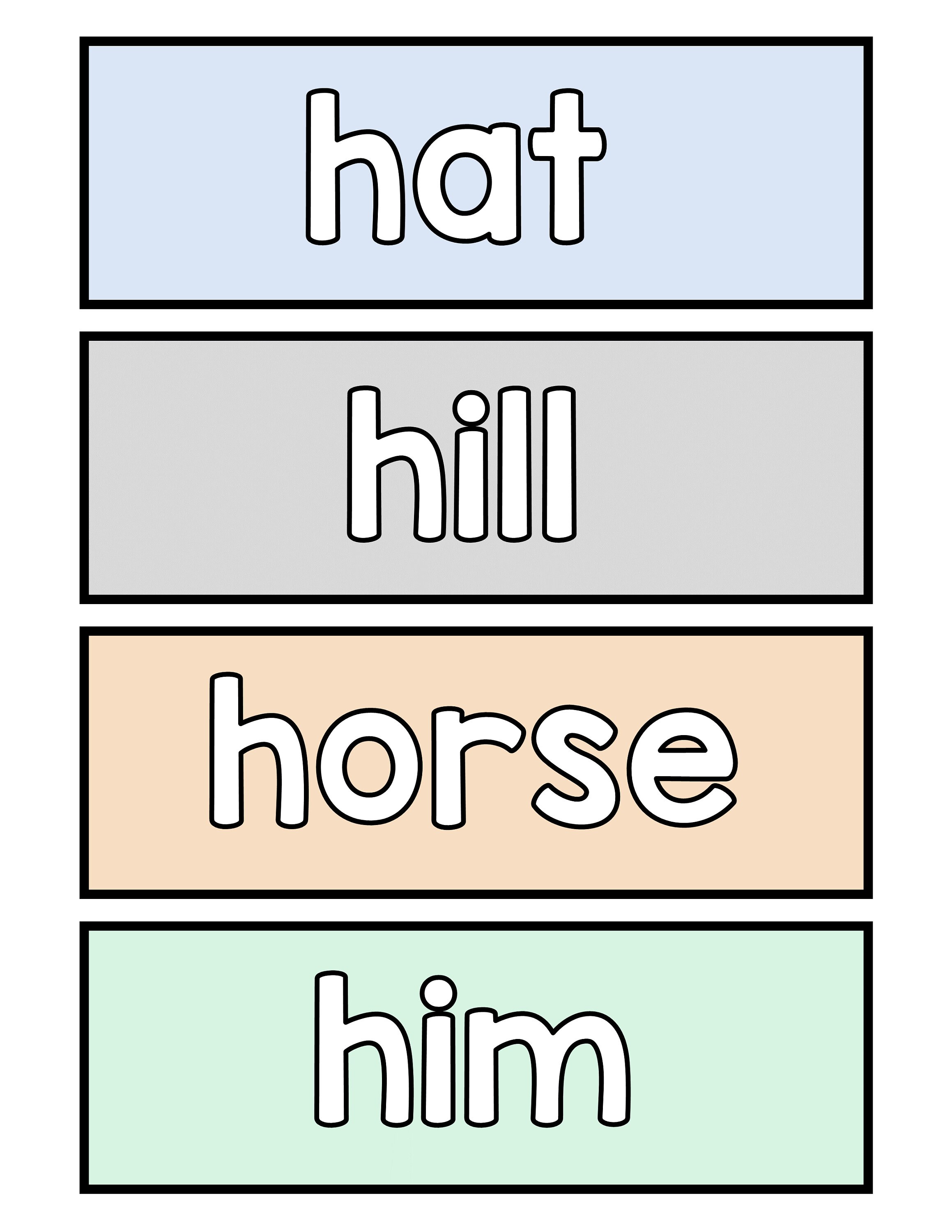 Printable Calm Colors Word Wall Labels, Word Wall Banners, Alphabet ...