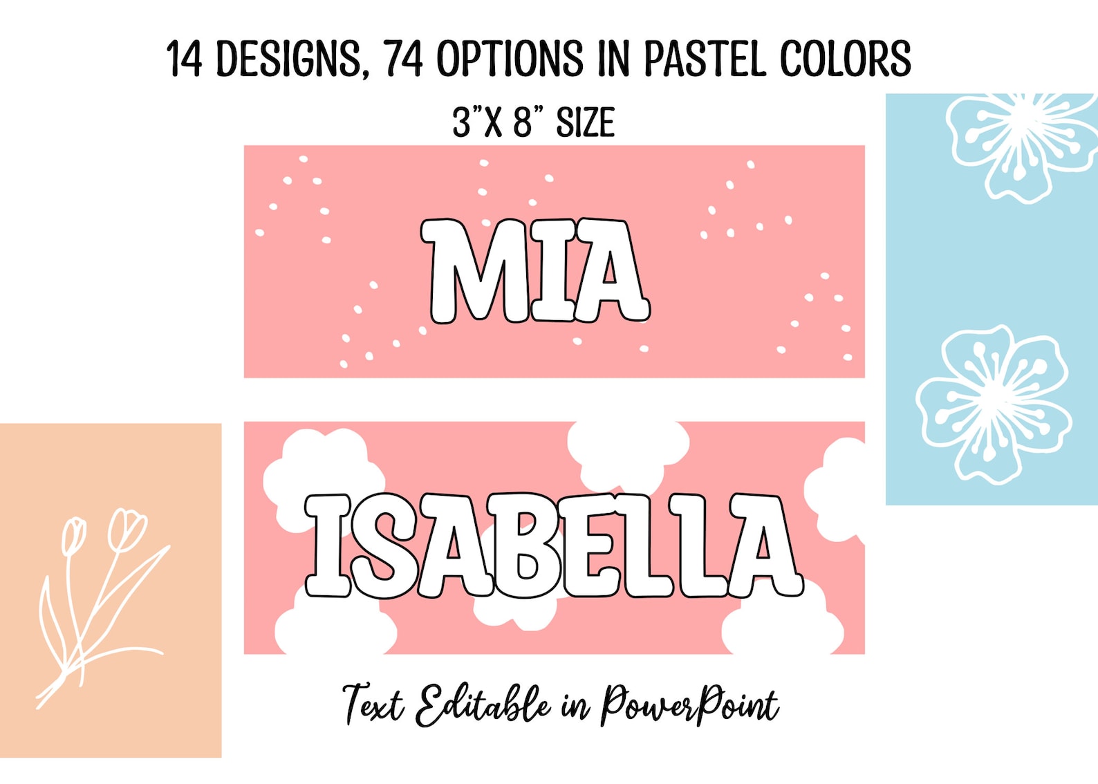 Student Name Labels, Pastel Color Name Tags, Student Cubby Name Plates ...
