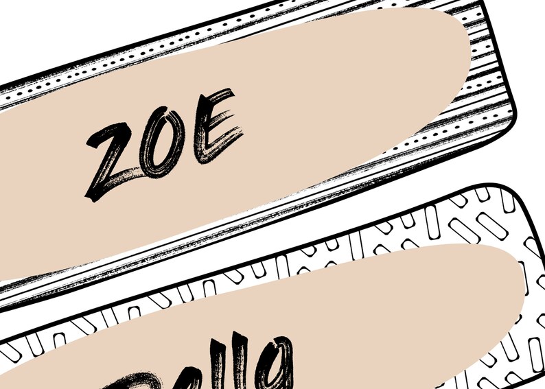 Printable Student Name Tags, Art Classroom Labels, Boho Classroom ...