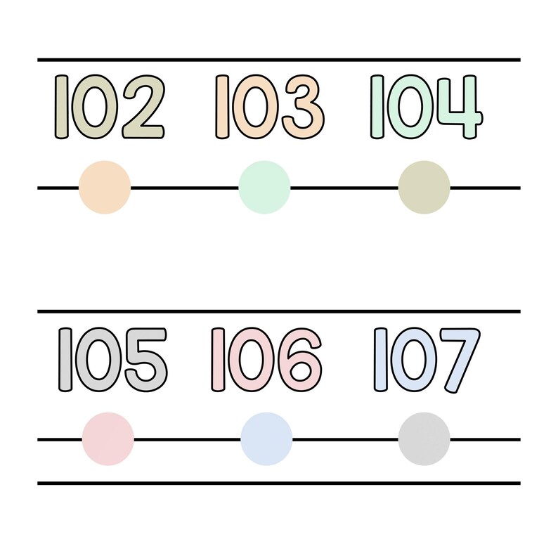 Printable Calm Colors Large Number Line Wall Display, Editable Number ...