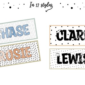 Printable Student Name Labels, Name Labels, Trolley Labels, Cubby ...