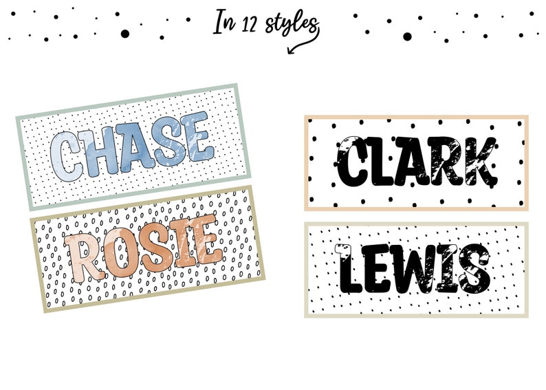 Printable Student Name Labels, Name Labels, Trolley Labels, Cubby ...