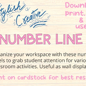 Printable Large Number Line, Black and White Large Number Line Wall ...