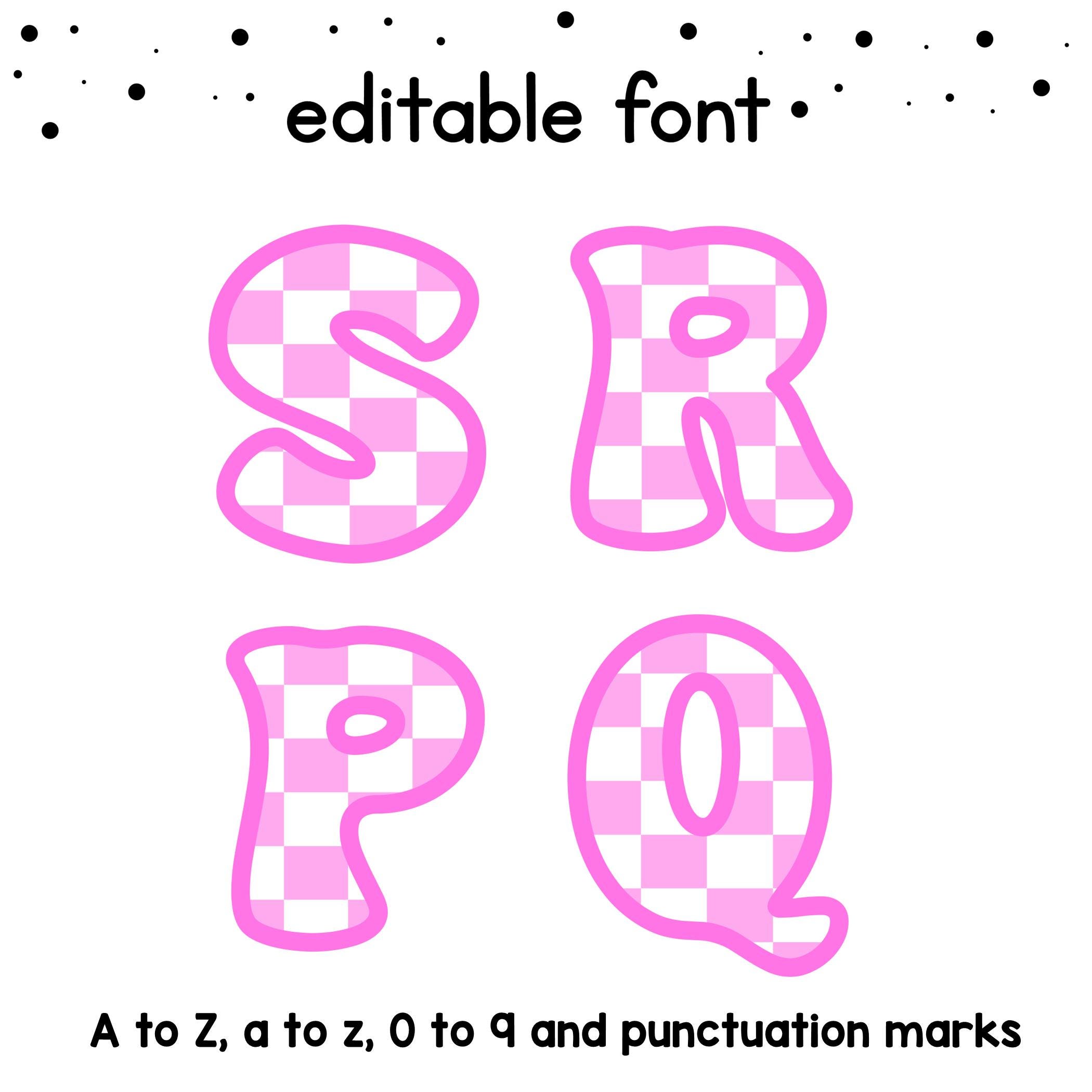 Printable Pink Checkered Bulletin Board Letters, Alphabets, Decorative ...