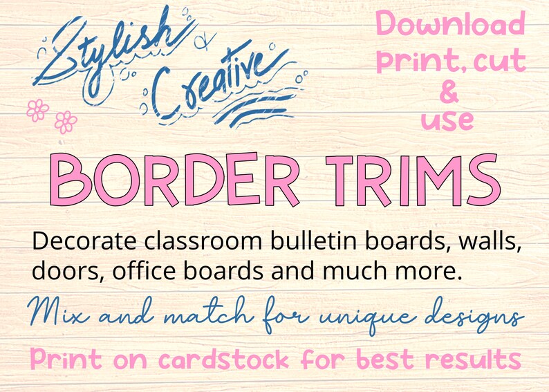 Printable Black and White Bulletin Board Borders, School Board Borders ...