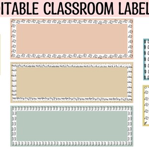 Boho Classroom Labels, Student Name Tags, Back to School Labels ...