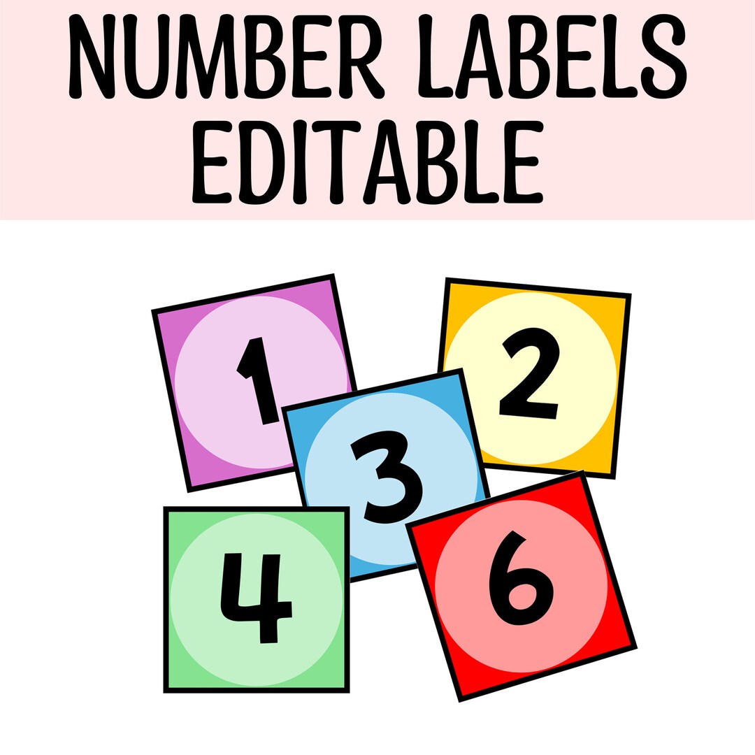 Printable Number Labels, Bright Classroom Calendar Numbers, Number ...