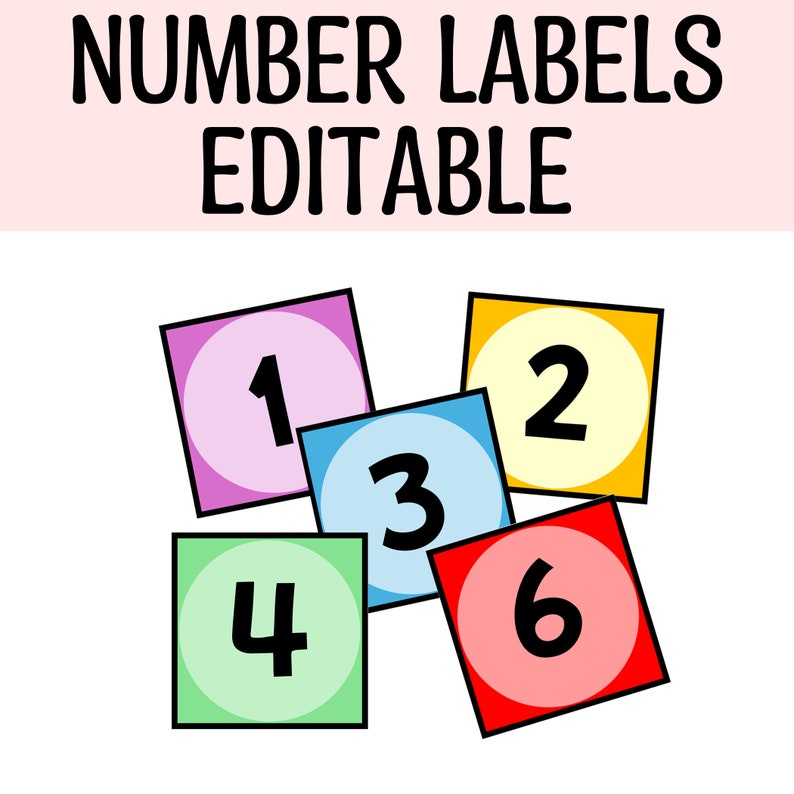 Printable Number Labels, Bright Classroom Calendar Numbers, Number ...