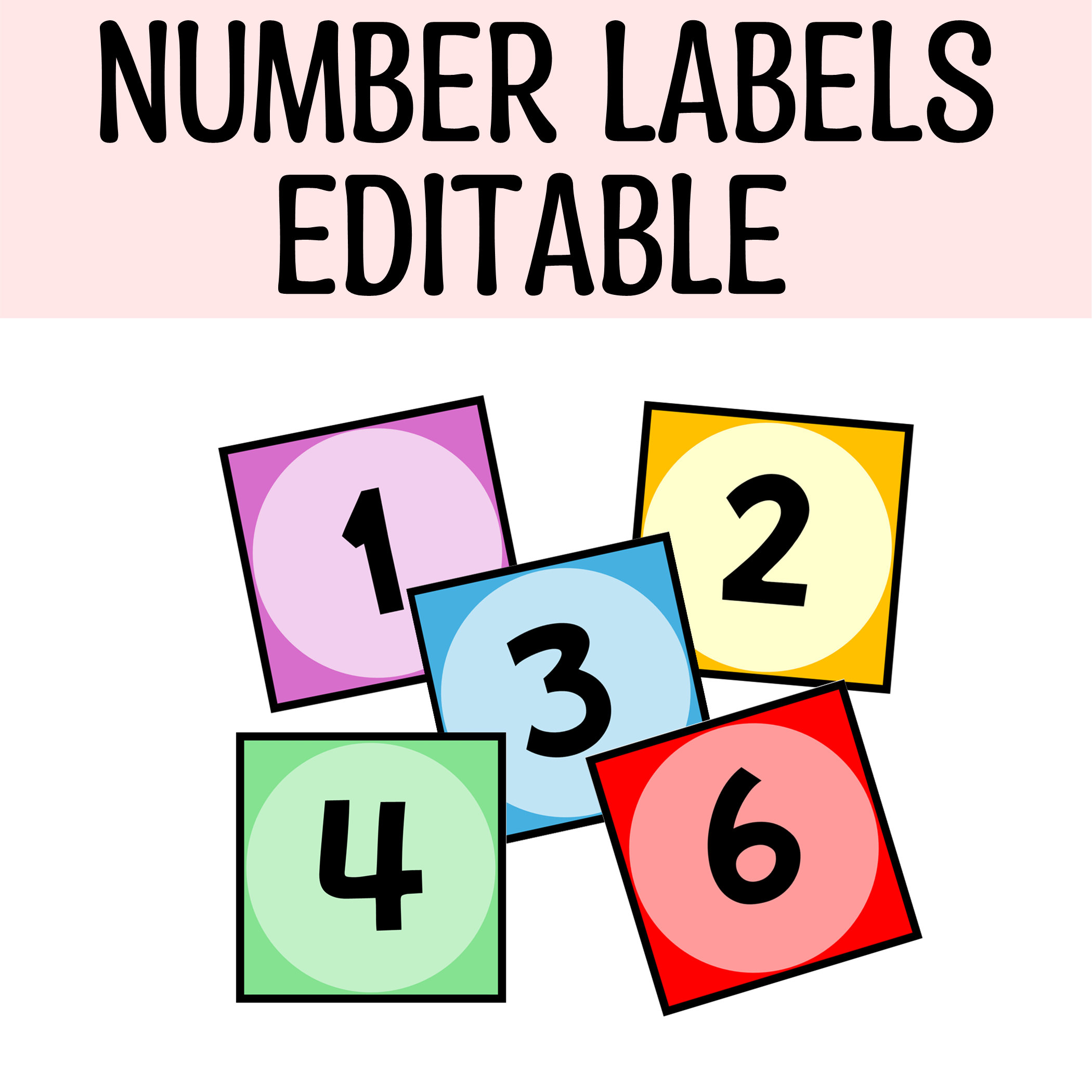 Printable Number Labels, Bright Classroom Calendar Numbers, Number ...
