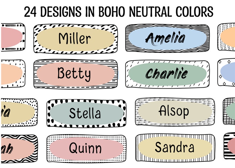 Student Name Tags, Student Labels, Classroom Labels, Boho Classroom ...