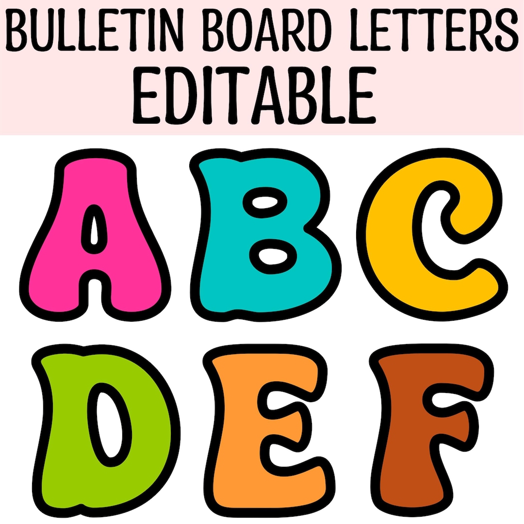 Printable Boho Bright Bulletin Board Letters, Alphabets, Decorative ...