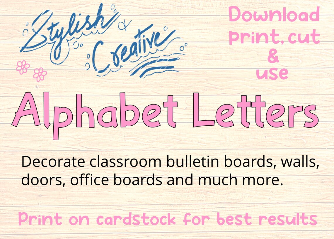 Printable Yellow Bulletin Board Large Alphabet Letters, Editable ...